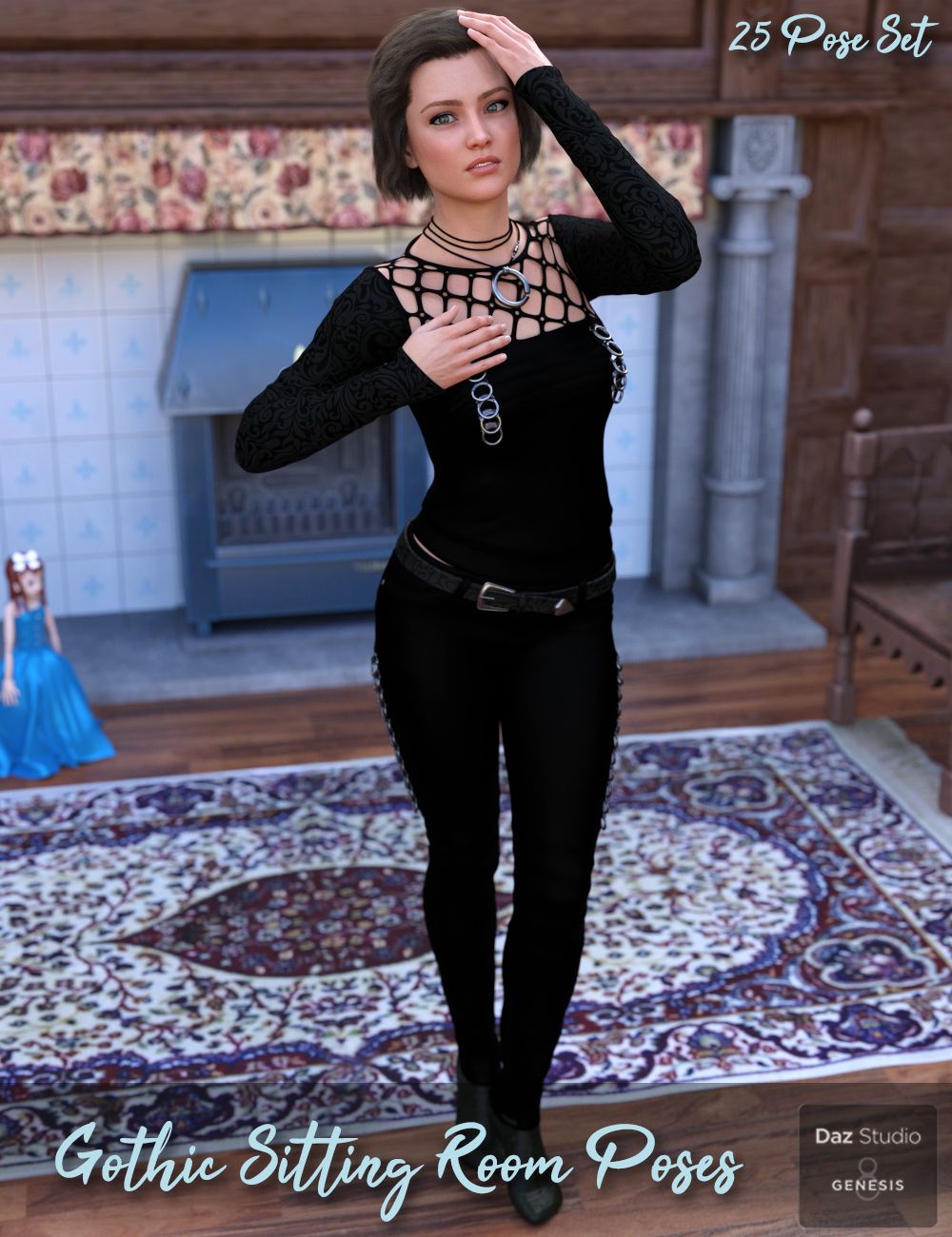 IM Gothic Sitting Room Poses for Genesis 8 Female | Daz 3D