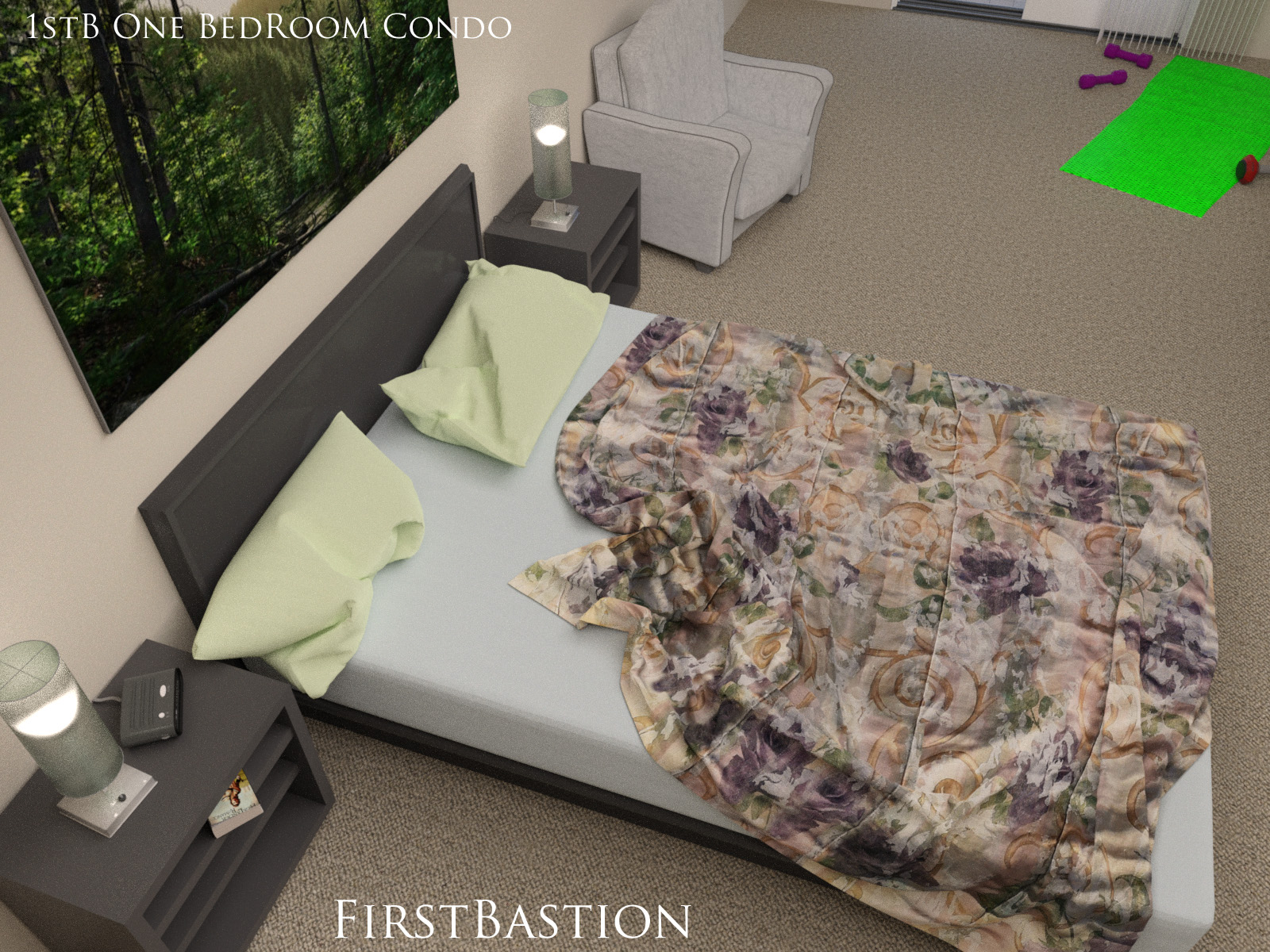 1stB One Bedroom Downtown Condo Apartment | Daz 3D