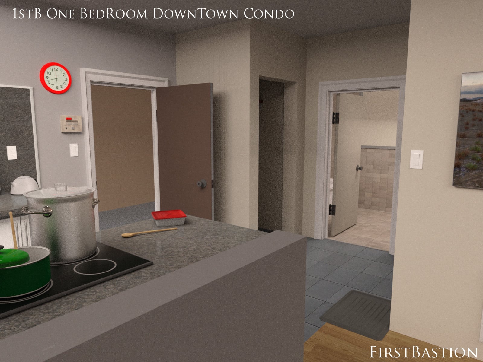 1stB One Bedroom Downtown Condo Apartment | Daz 3D
