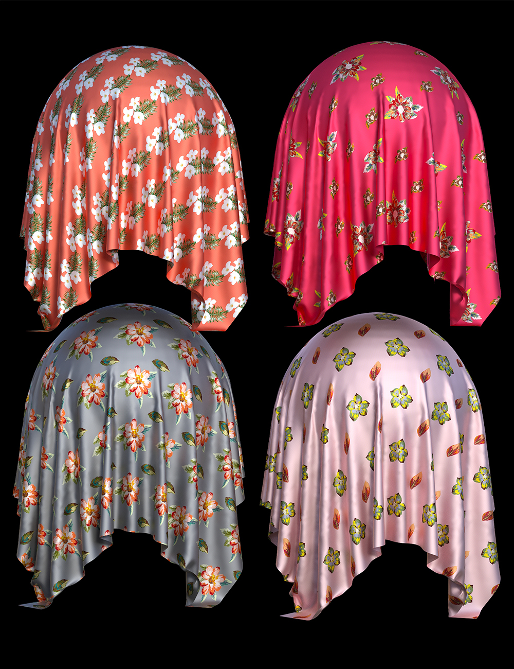 Floral Silk Fabric Iray Shaders | Daz 3D