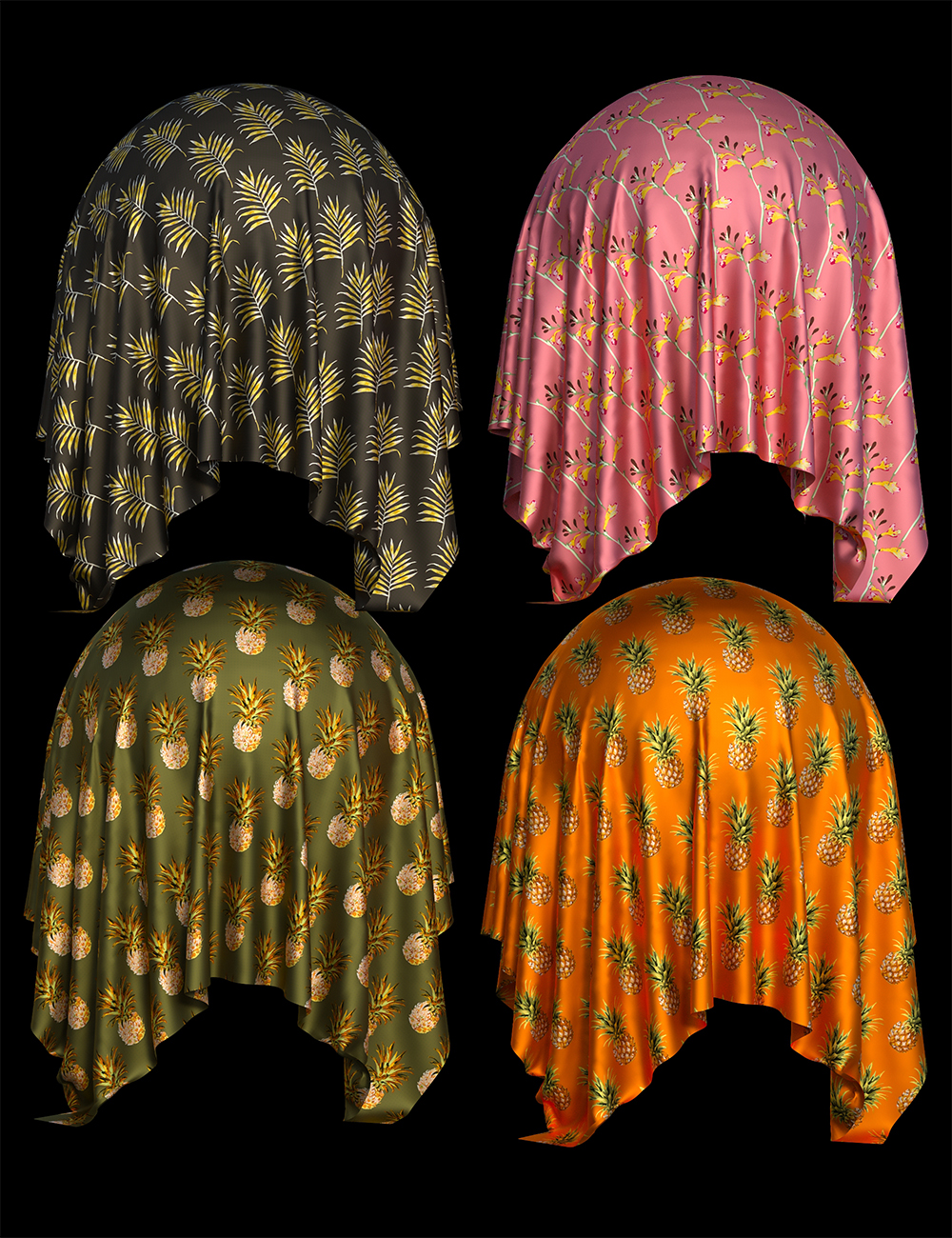 Floral Silk Fabric Iray Shaders | Daz 3D