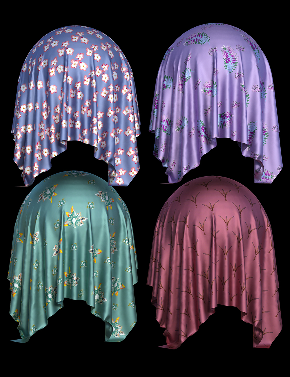 Floral Silk Fabric Iray Shaders | Daz 3D