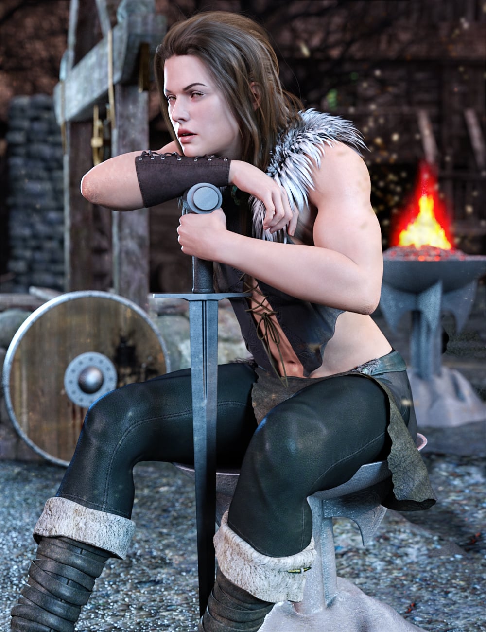 Z Shield Maiden Poses and Expressions for Freja 8 | Daz 3D