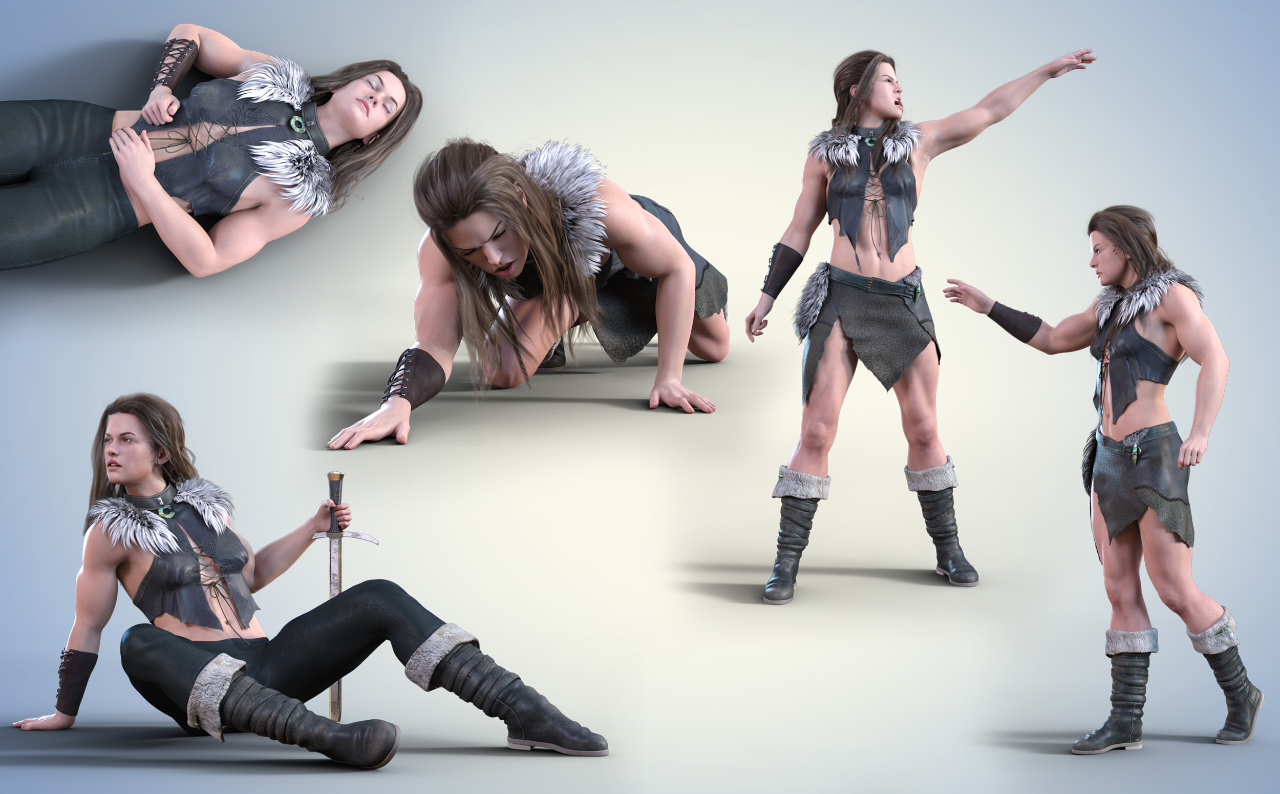Z Shield Maiden Poses and Expressions for Freja 8 | Daz 3D