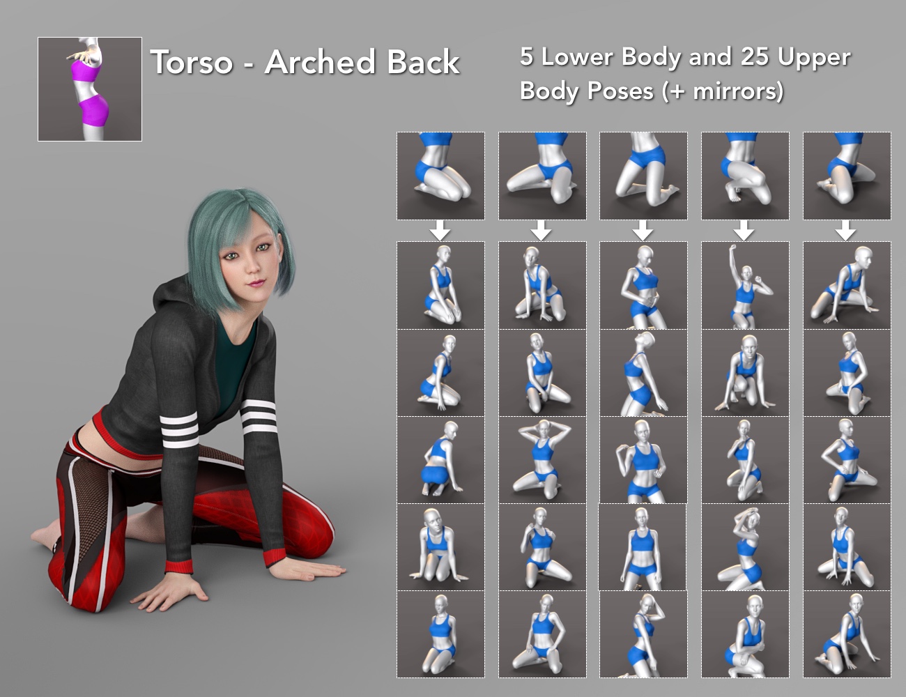 NG Build Your Own Kneeling Poses for Genesis 8 Female | Daz 3D