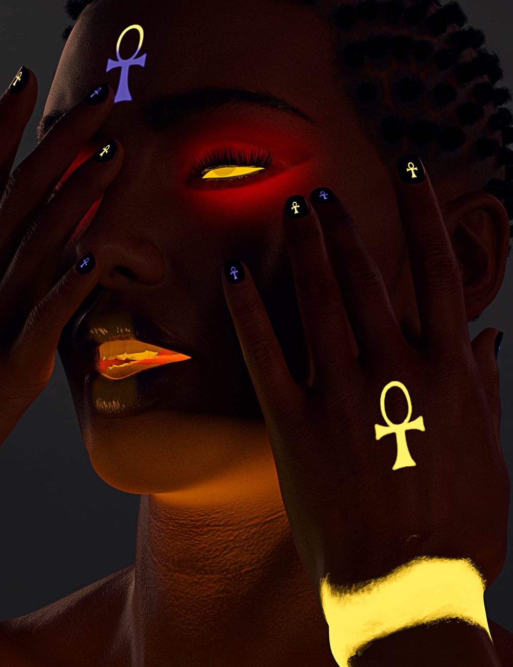 SBibb Egyptian Ankh Makeup Set for Genesis 8 Female | Daz 3D