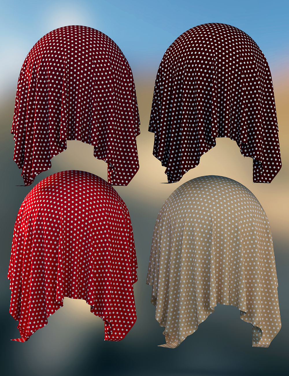 Polka Dot Satin Fabric Iray Shaders | Daz 3D