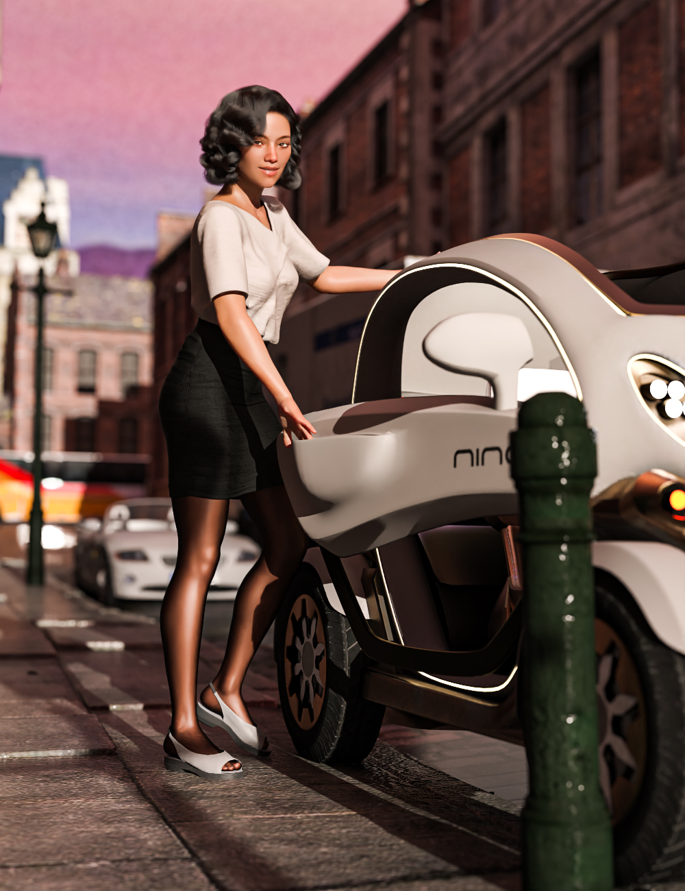 Mini Car Nino Poses for Genesis 3 and 8 Female | Daz 3D