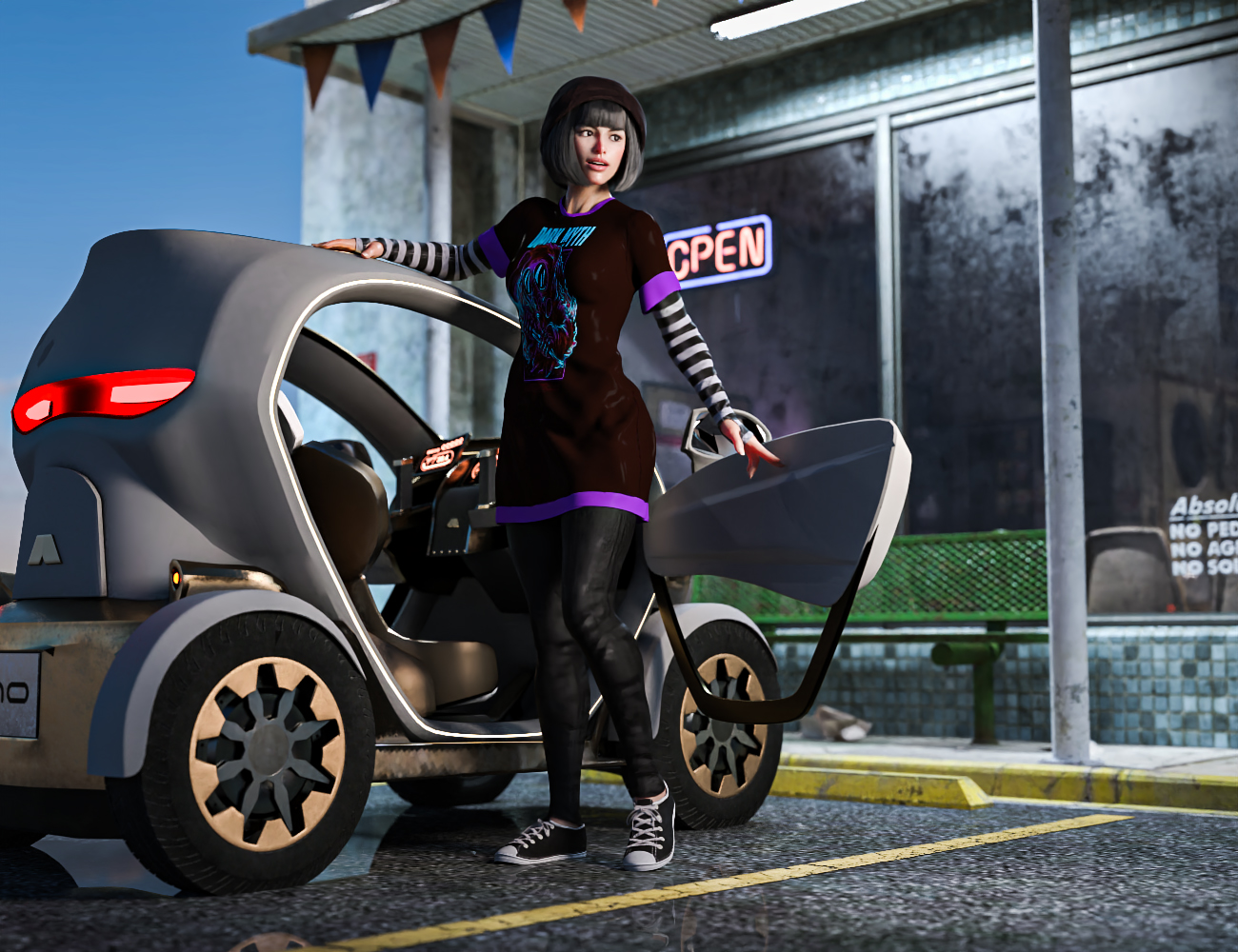 Mini Car Nino Poses for Genesis 3 and 8 Female | Daz 3D