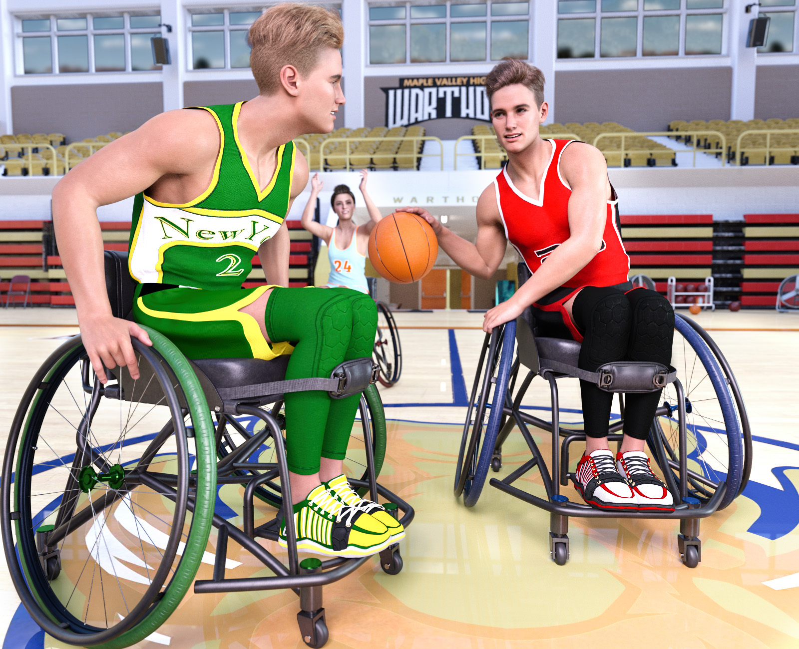 Z Sport Wheelchair and Poses for Genesis 8.1 | Daz 3D