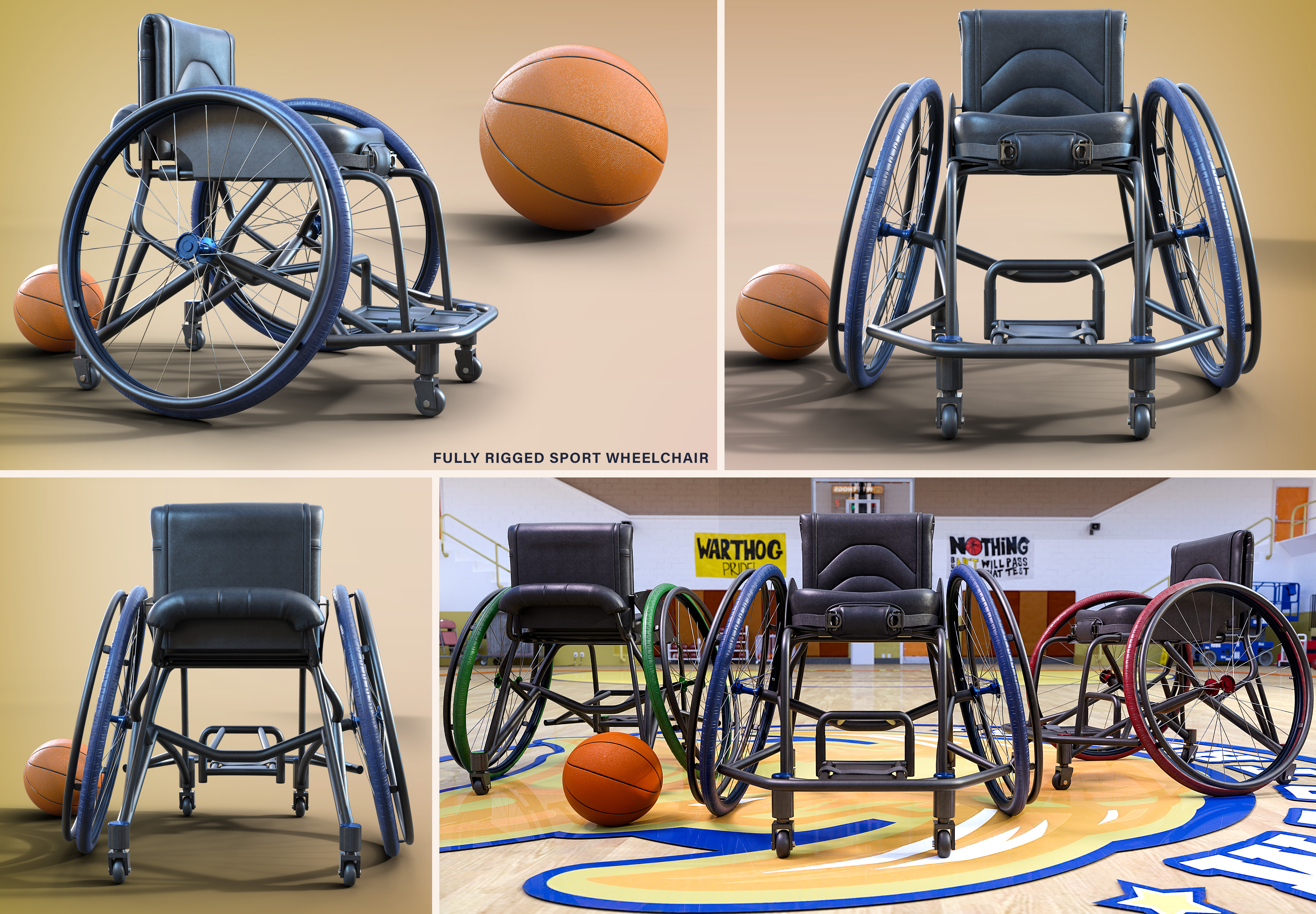 Z Sport Wheelchair and Poses for Genesis 8.1 | Daz 3D