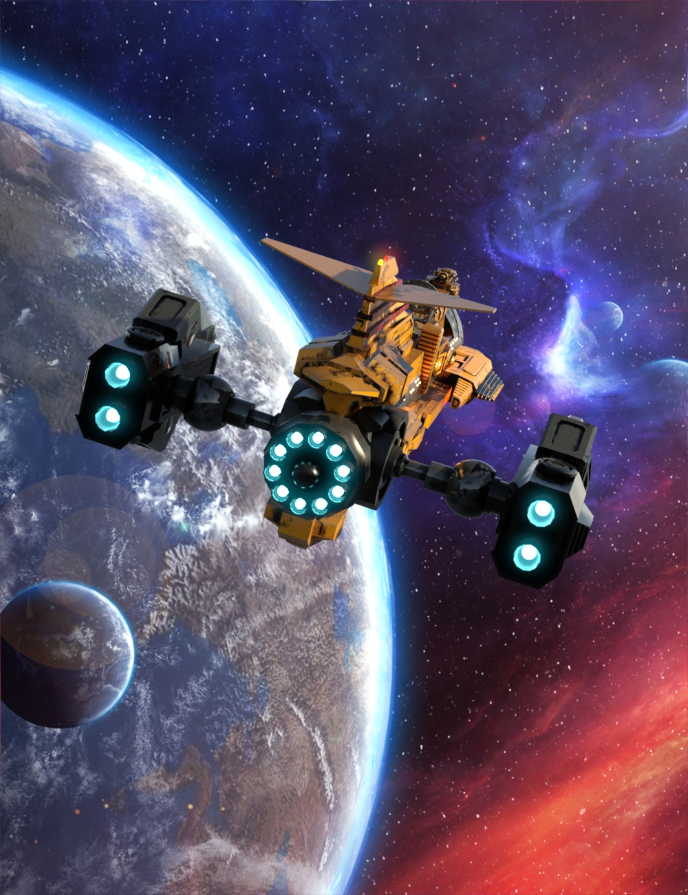 The Hammerhead X7A Explorer Starship | Daz 3D