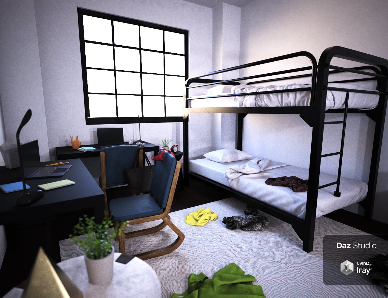 Messy Dorm | Daz 3D