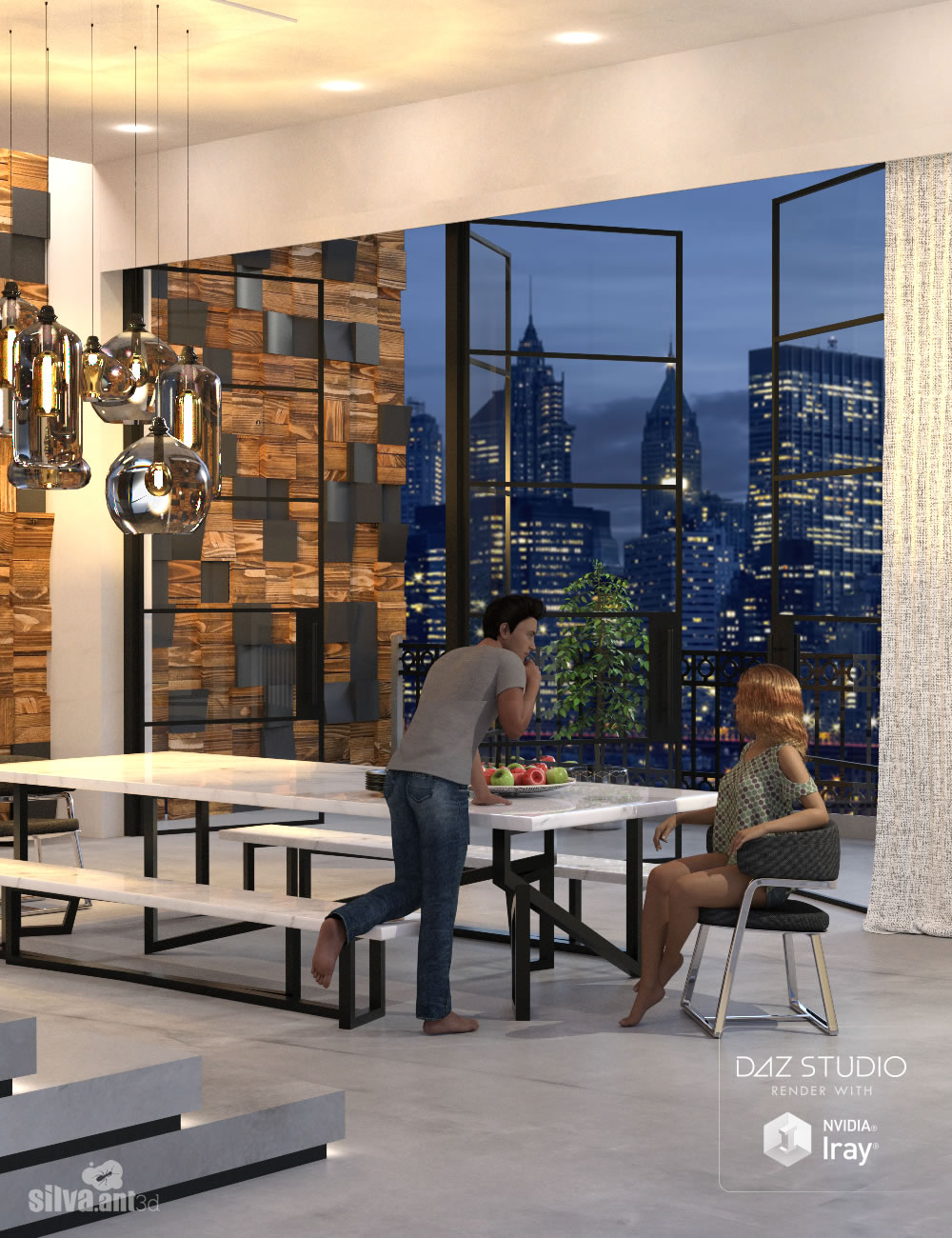 Dining In and Genesis 8 Poses | Daz 3D