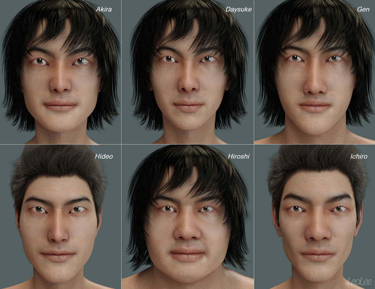 Japanese Face and Body Shapes for Genesis 3 and 8 Male | Daz 3D