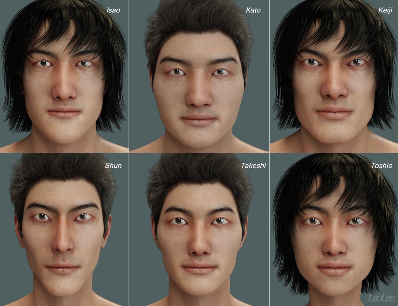 Japanese Face and Body Shapes for Genesis 3 and 8 Male | Daz 3D