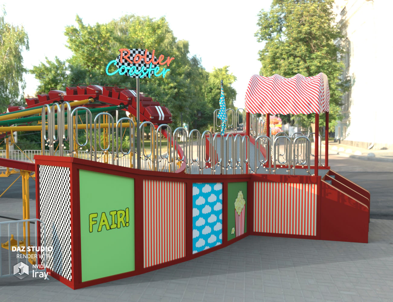 Amusement Park - Roller Coaster | Daz 3D