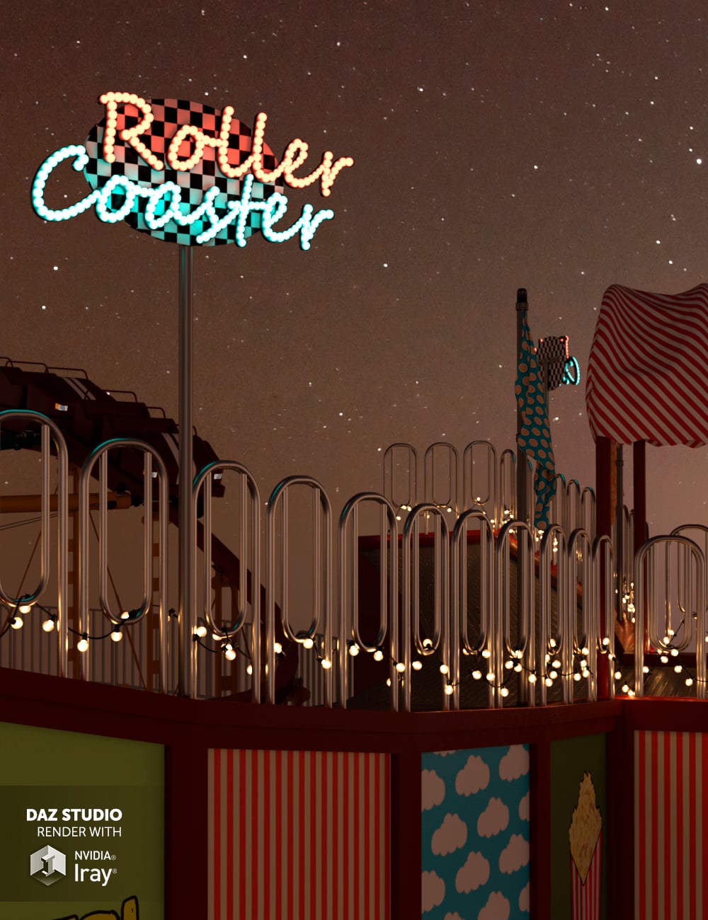 Amusement Park - Roller Coaster | Daz 3D
