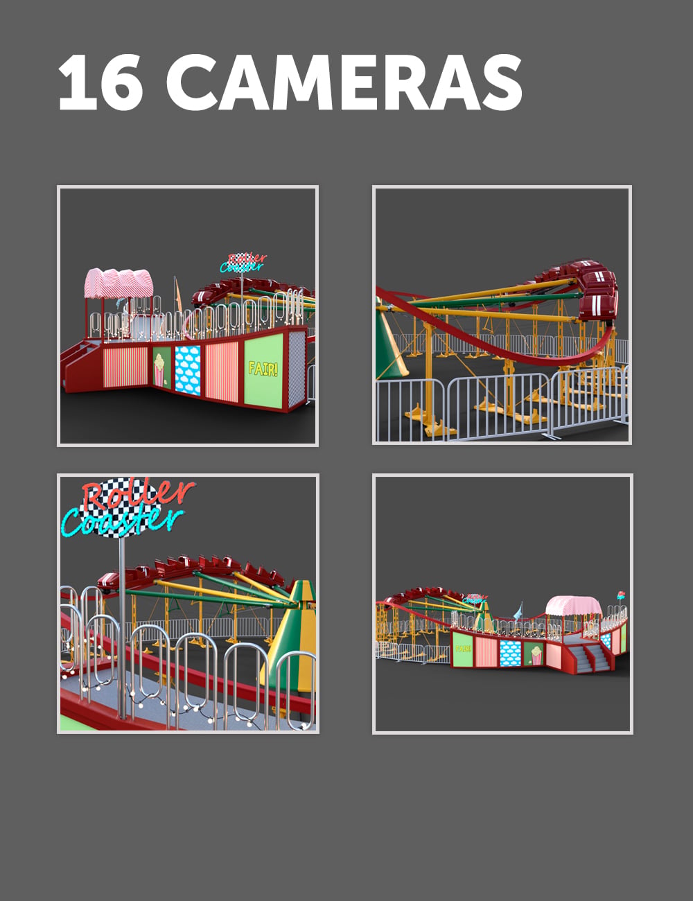 Amusement Park - Roller Coaster | Daz 3D