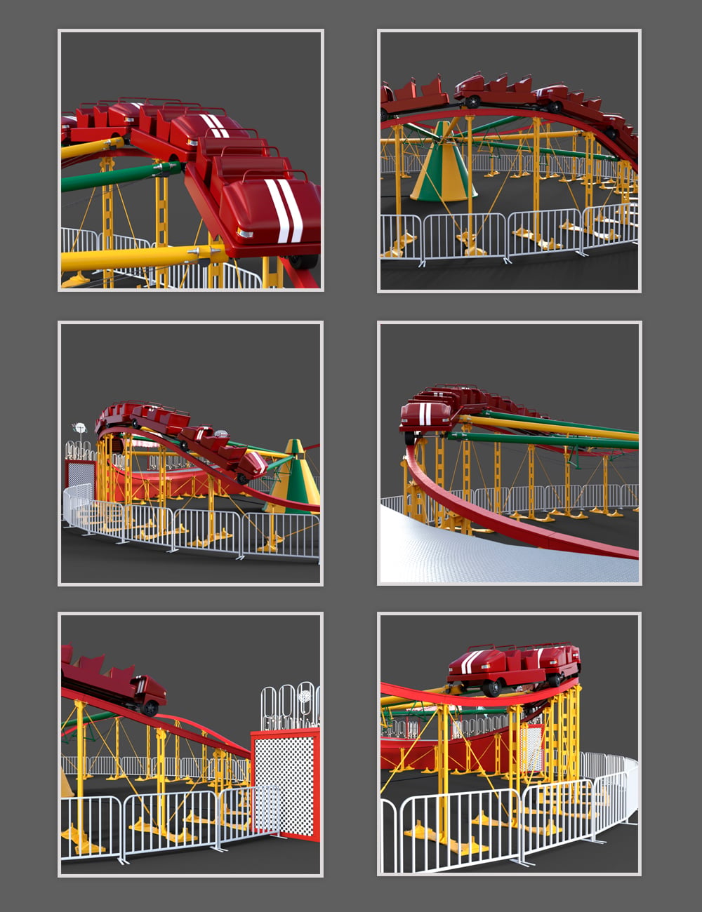 Amusement Park - Roller Coaster | Daz 3D