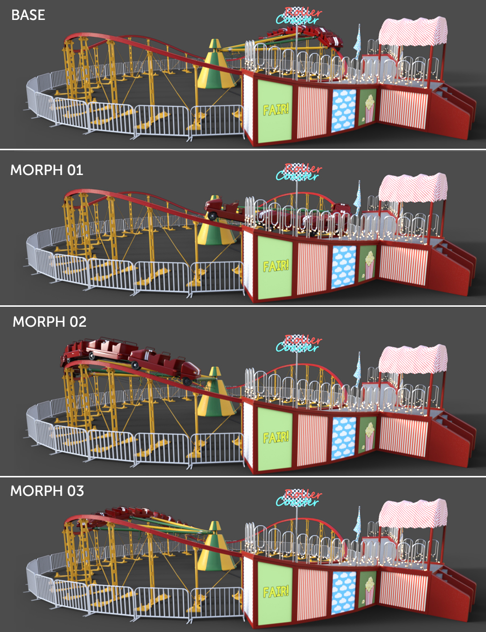 Amusement Park - Roller Coaster | Daz 3D