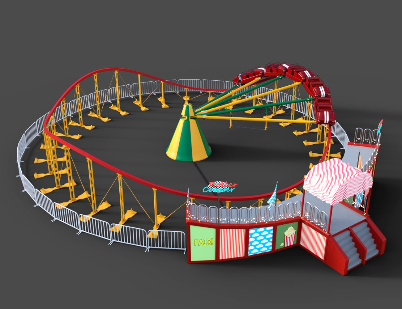 Amusement Park - Roller Coaster | Daz 3D