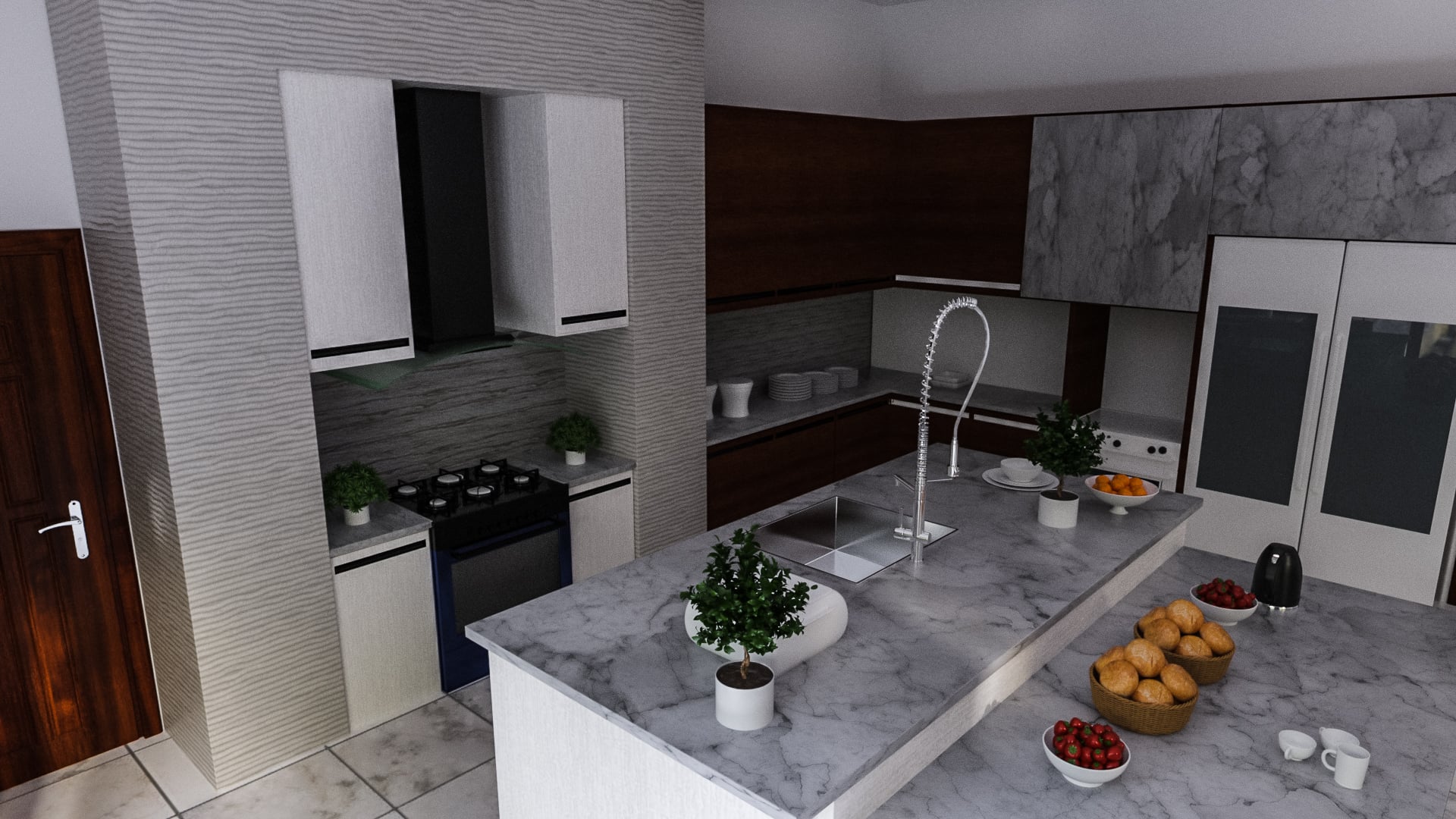 Chef's Kitchen and Living | Daz 3D