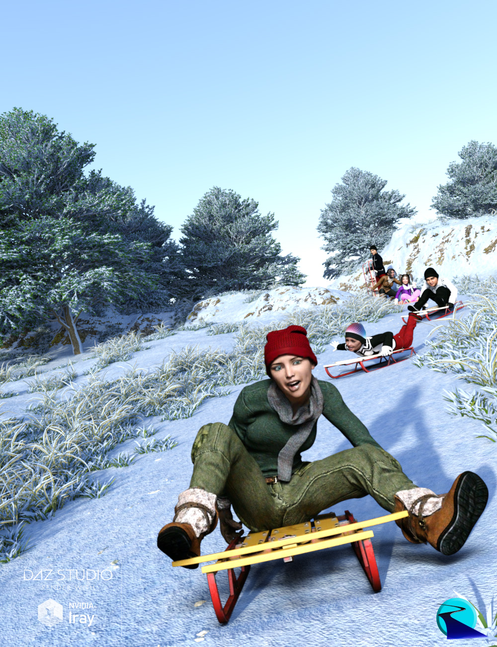 Now-Crowd Billboards - Winter Fun Bundle | Daz 3D
