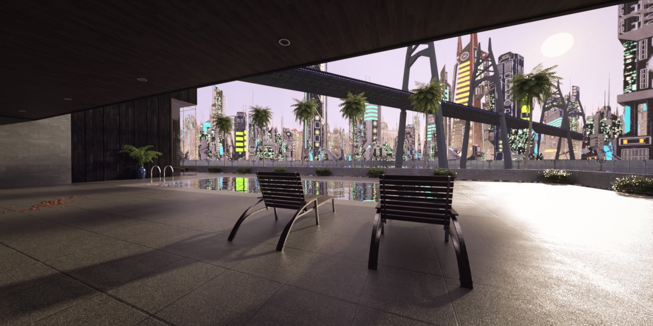 Cyberpunk Distant City HDRIs - 10 Cool Maps | Daz 3D