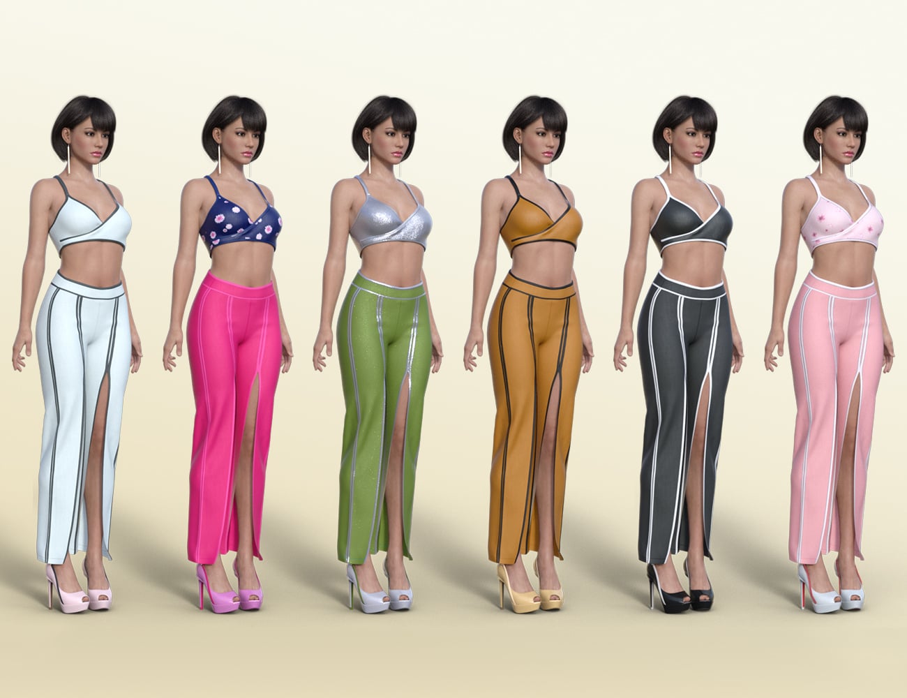 dForce Open Pants Outfit for Genesis 8 Females | Daz 3D