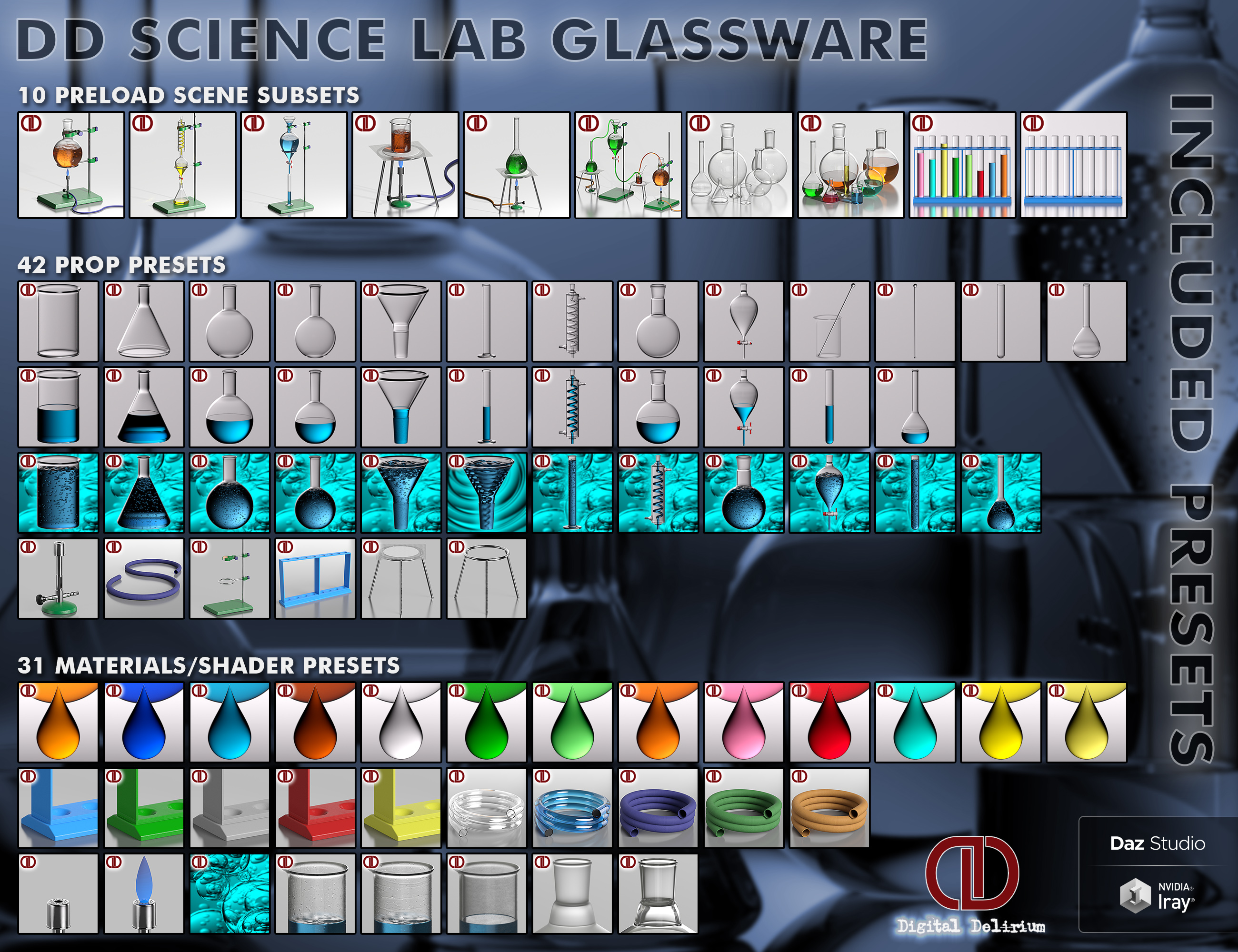 DD Science Lab Glassware | Daz 3D