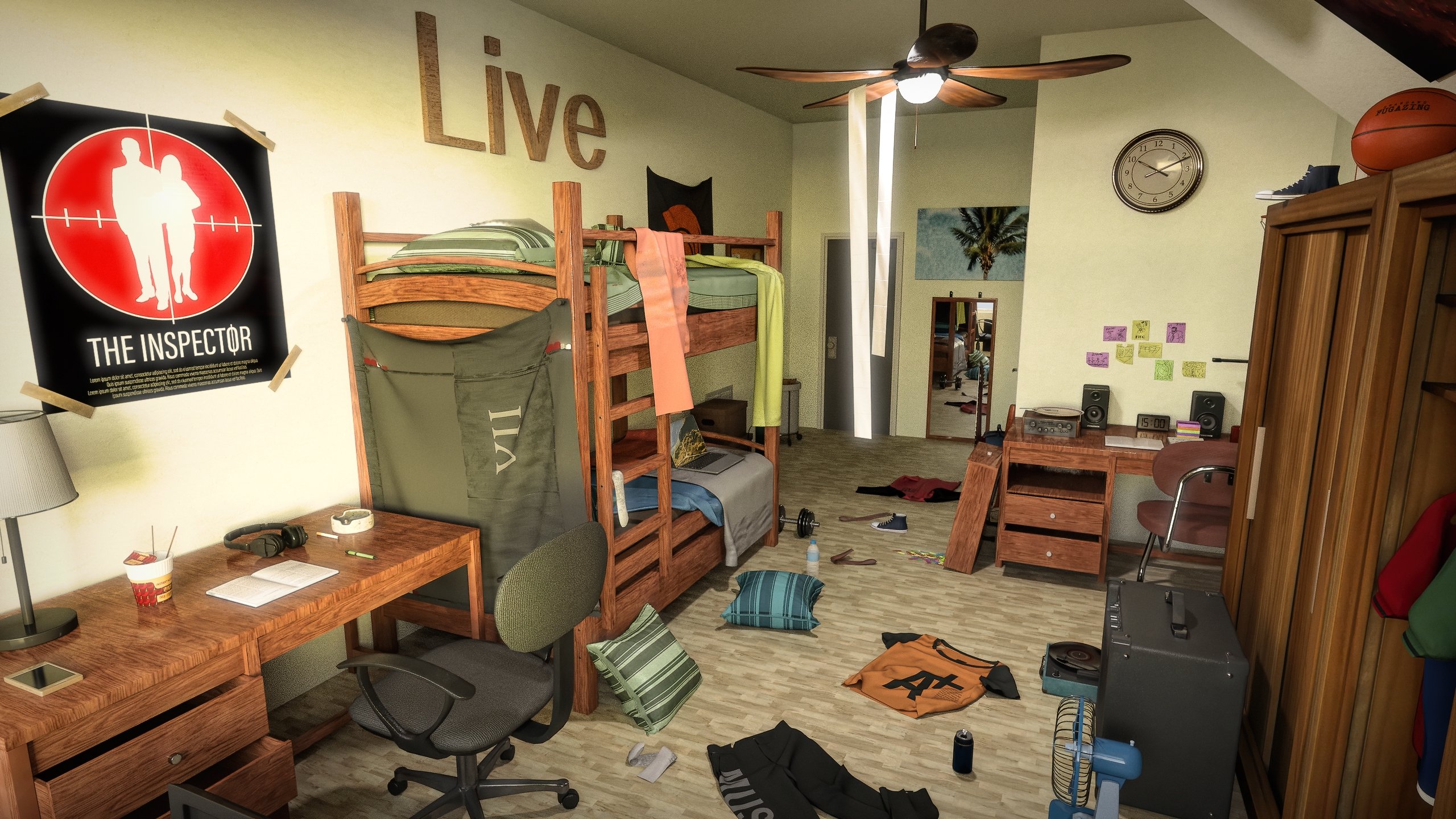 FG Cluttered Dorm | Daz 3D