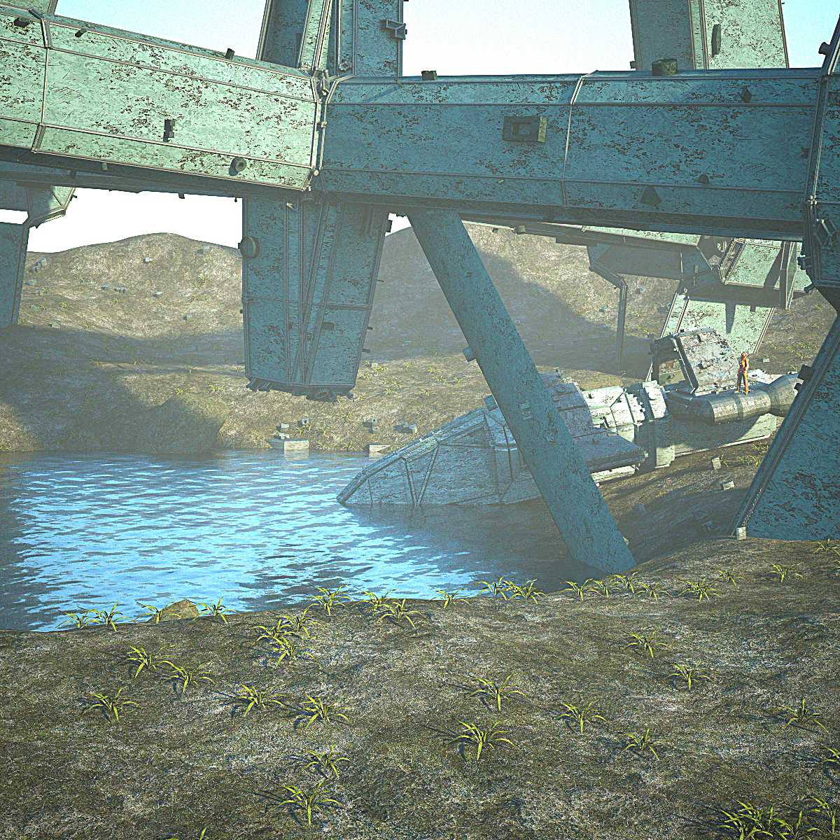 Cargo Ship Fallen | Daz 3D