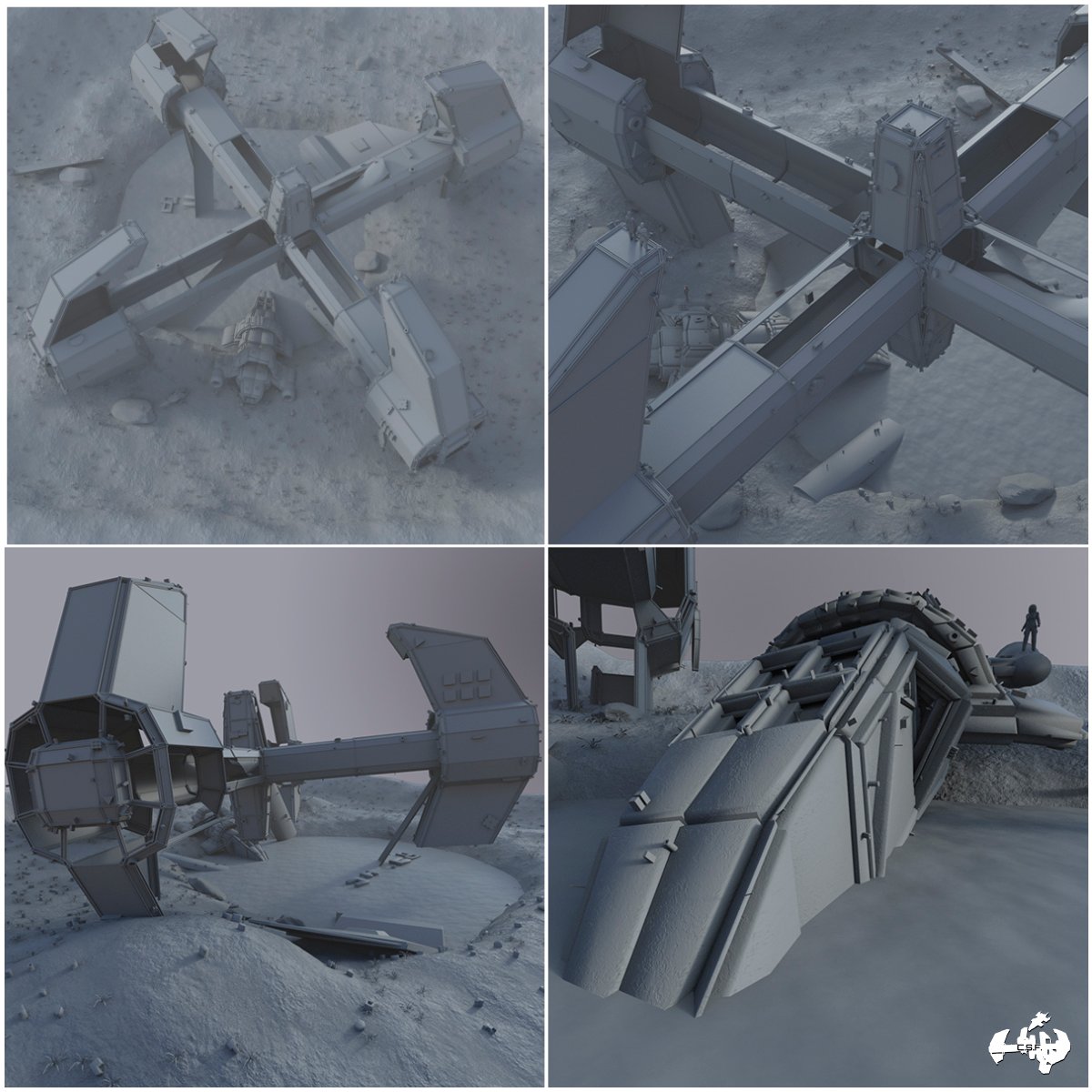 Cargo Ship Fallen | Daz 3D