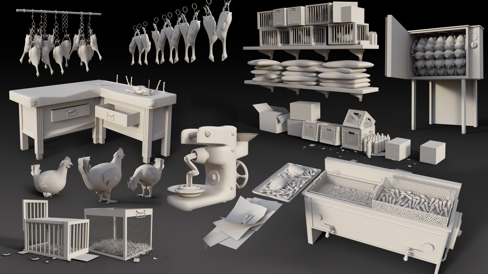 Fried Chicken Store | Daz 3D