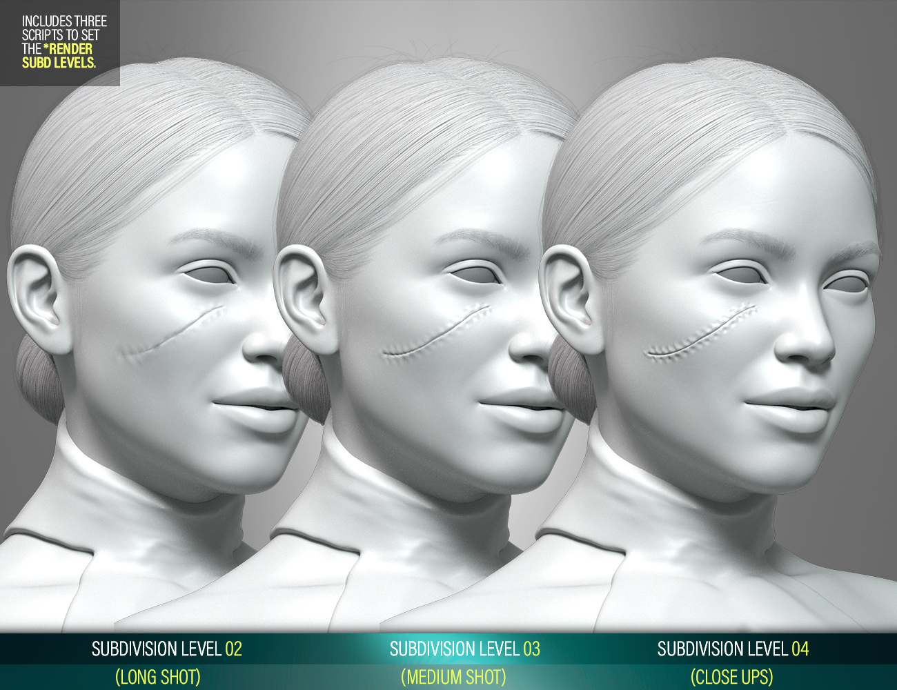 HD Face Staples and Stitches for Genesis 8 Females | Daz 3D
