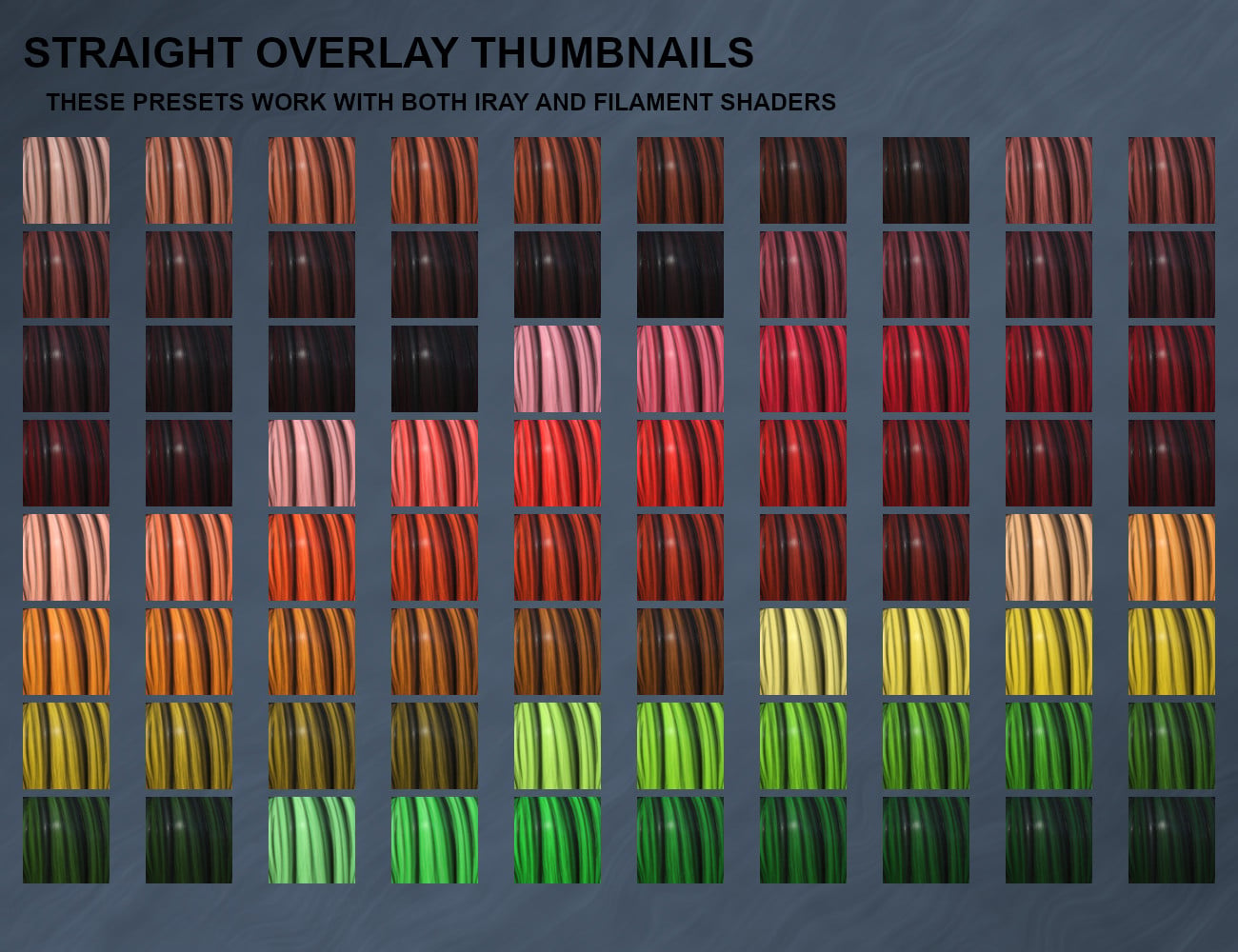 FSL Realistic Hair Shaders for Iray and Filament | Daz 3D