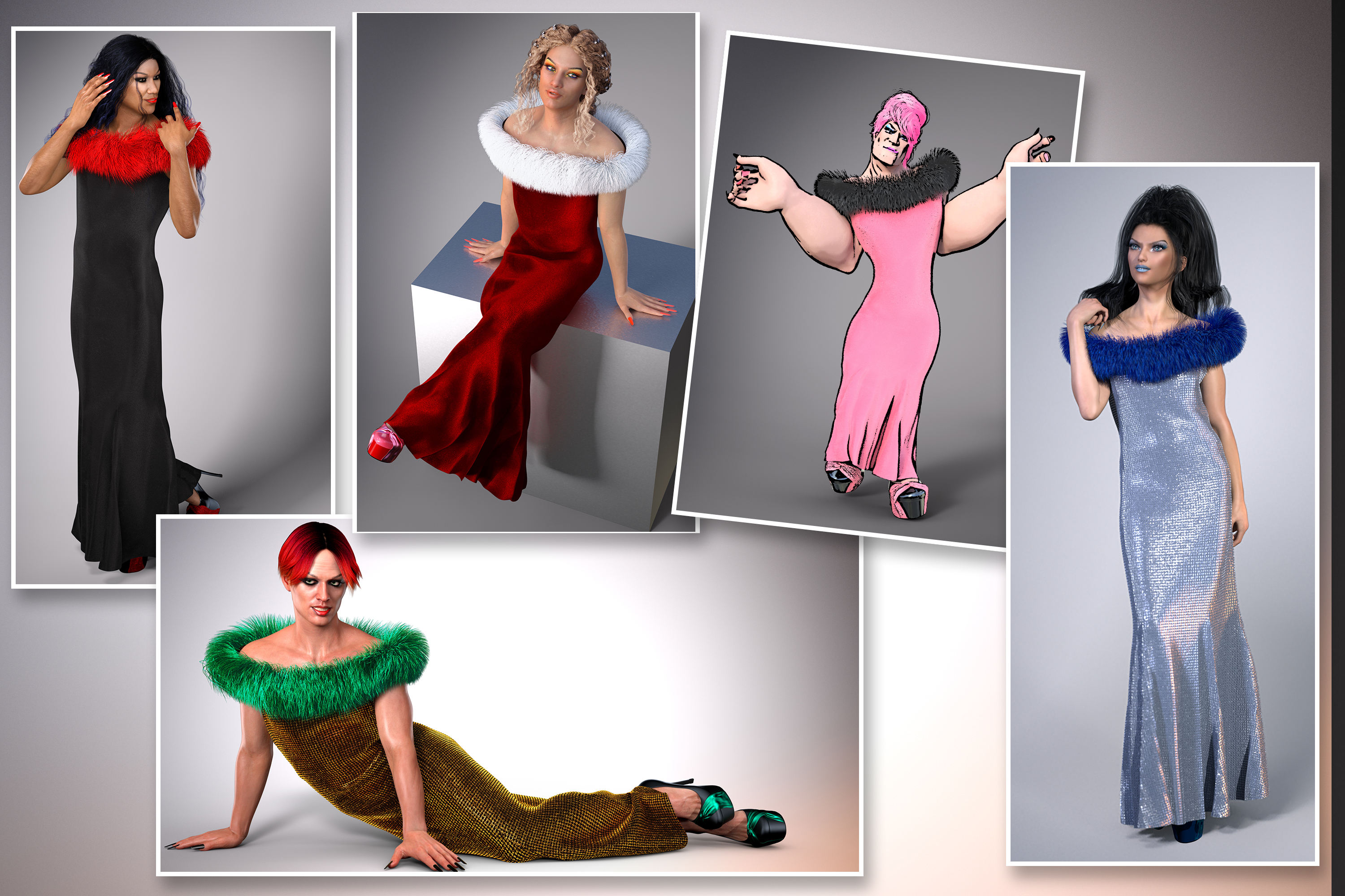 Drag Queen Outfit for Genesis 8 Males | Daz 3D