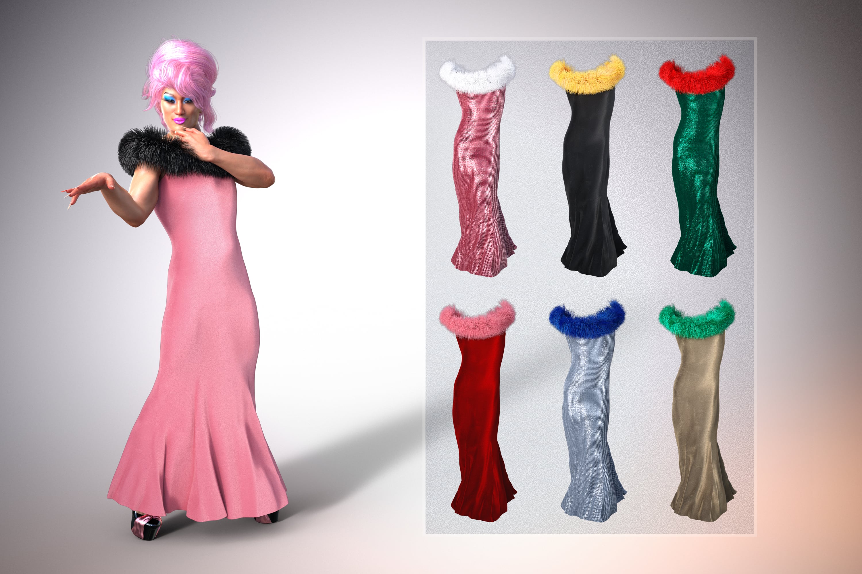 Drag Queen Outfit for Genesis 8 Males | Daz 3D