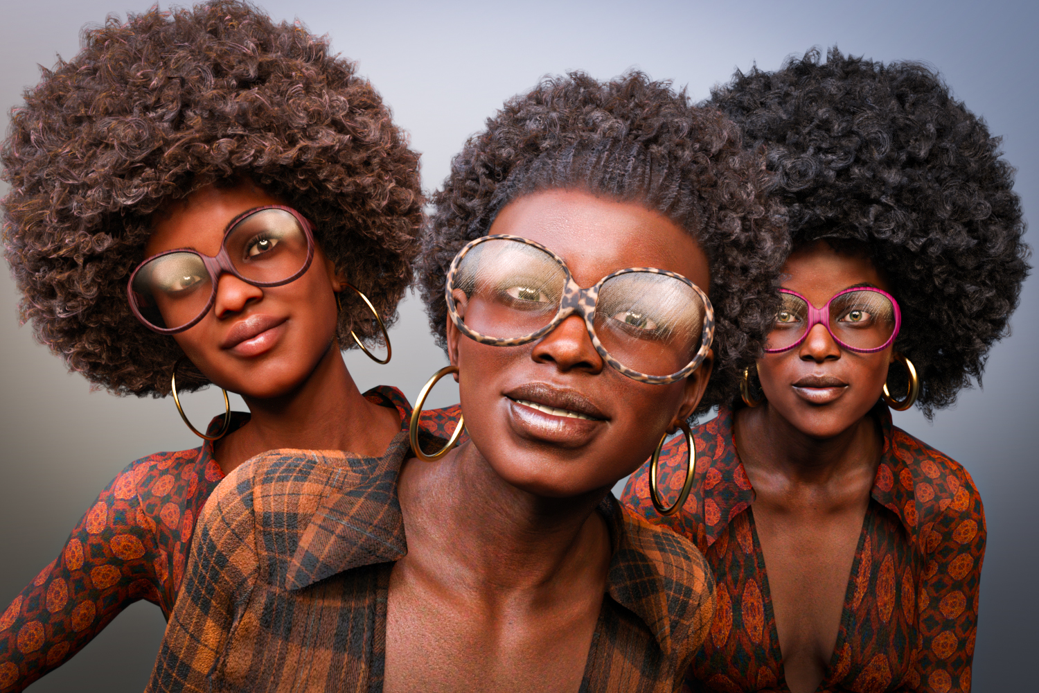 70s Curly Hair Style for Genesis 8 and 8.1 Female | Daz 3D