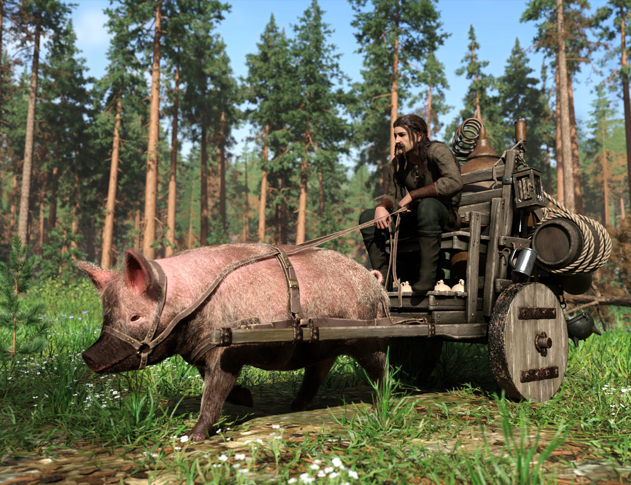 Pig Cart | Daz 3D
