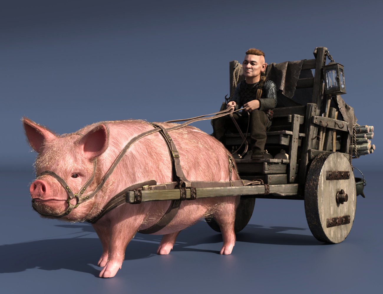 Pig Cart | Daz 3D