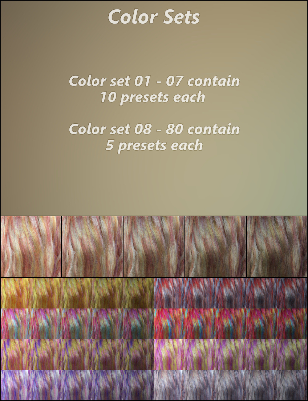 MMX Beautiful Blends for Strand Based Hair | Daz 3D