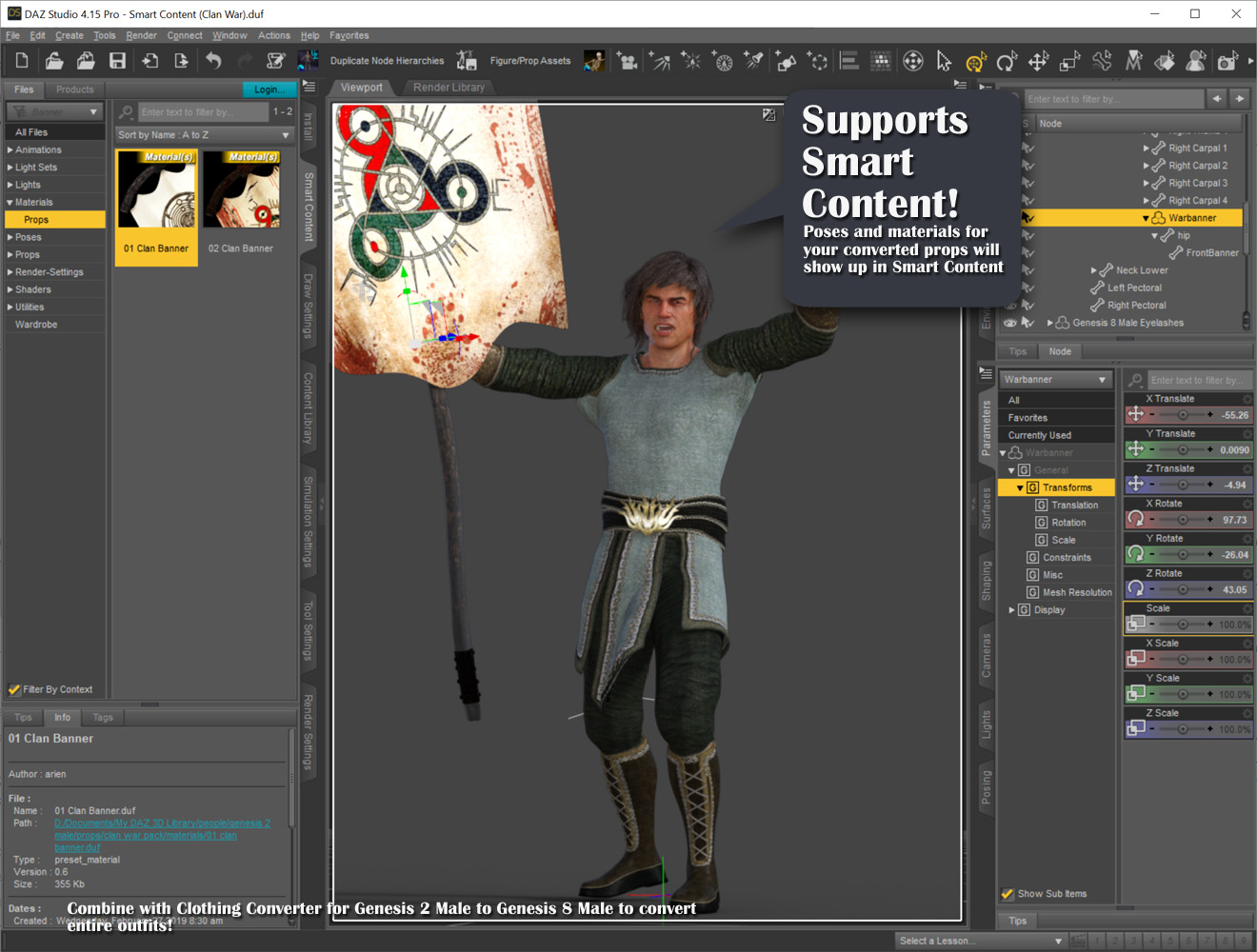 Props and Poses Converter from Genesis 2 Male to Genesis 8 Male | Daz 3D