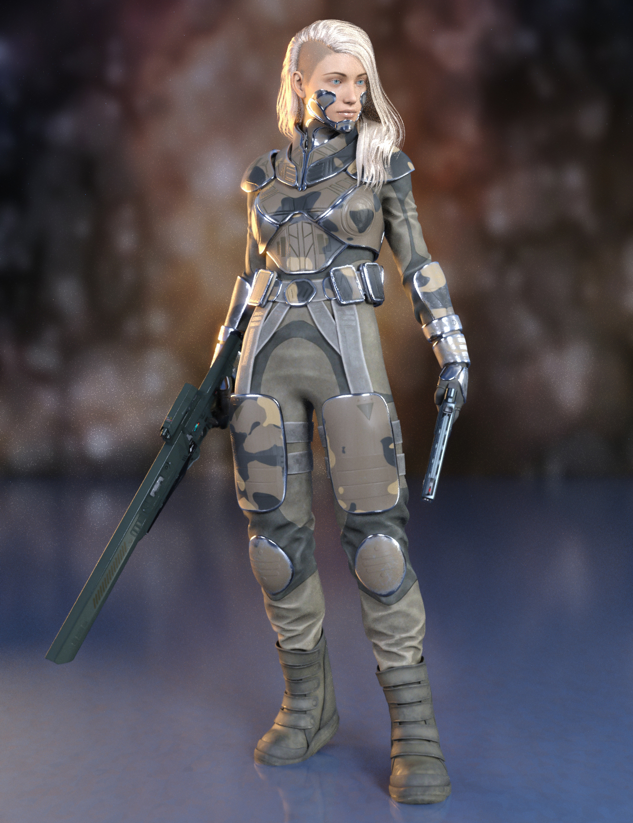 Sci-Fi Heavy Armor for Genesis 8.1 Females | Daz 3D