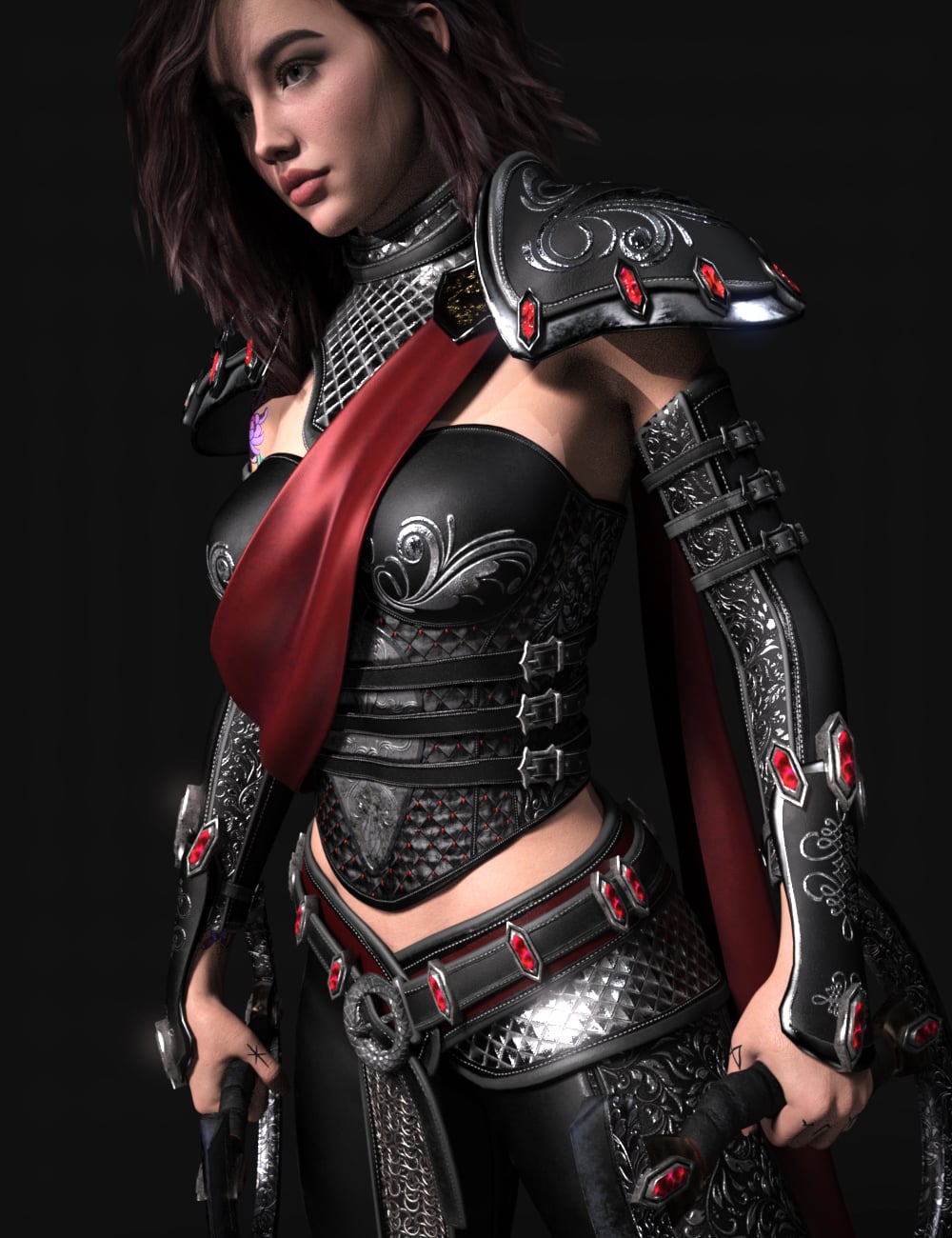 Samarah Shadow Rogue Outfit for Genesis 8.1 Females | Daz 3D