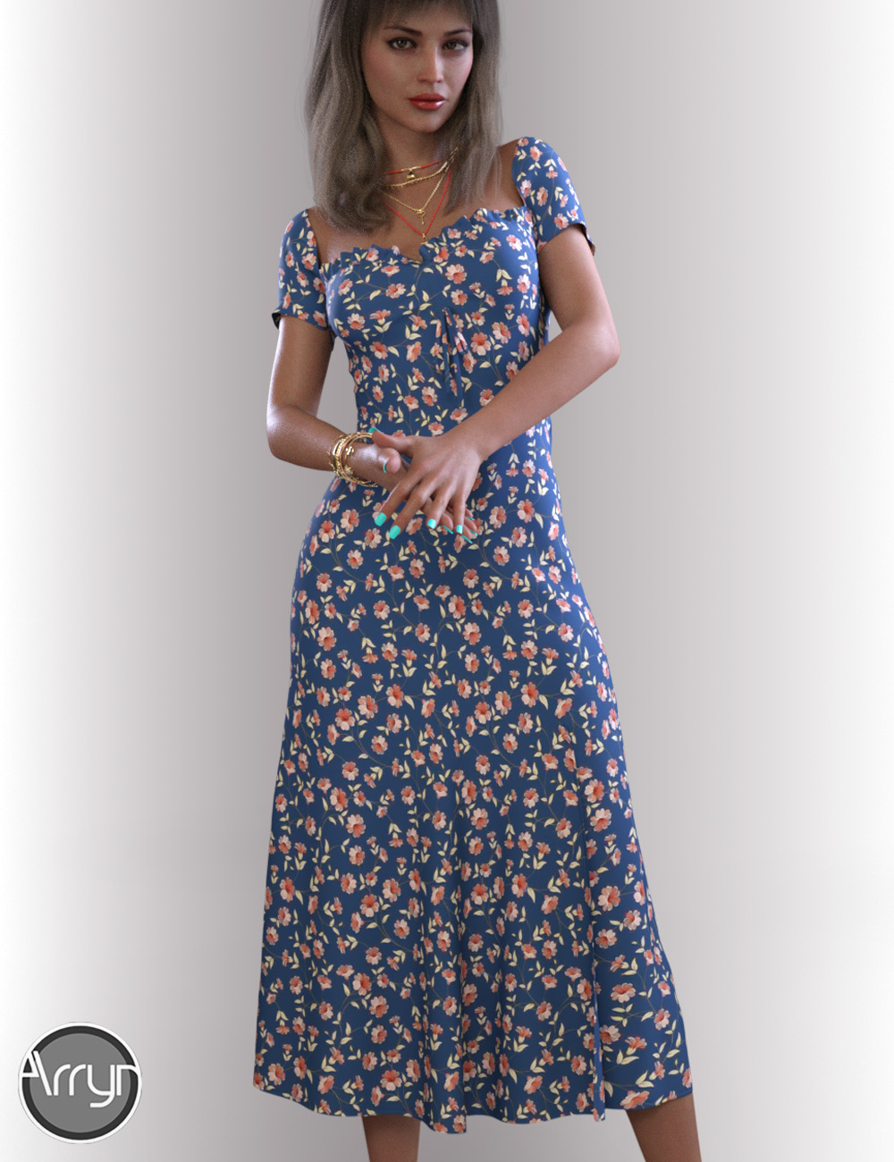 dForce Bella Dress Outfit for Genesis 8.1 Females | Daz 3D
