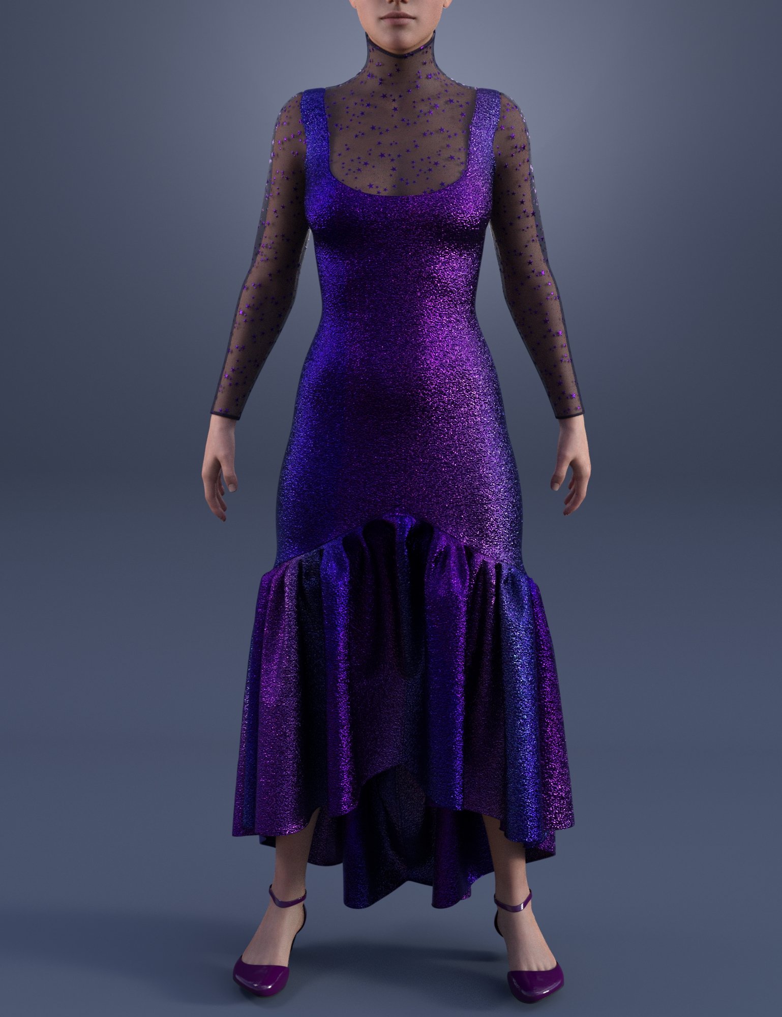 dForce Flared Dress Textures | Daz 3D