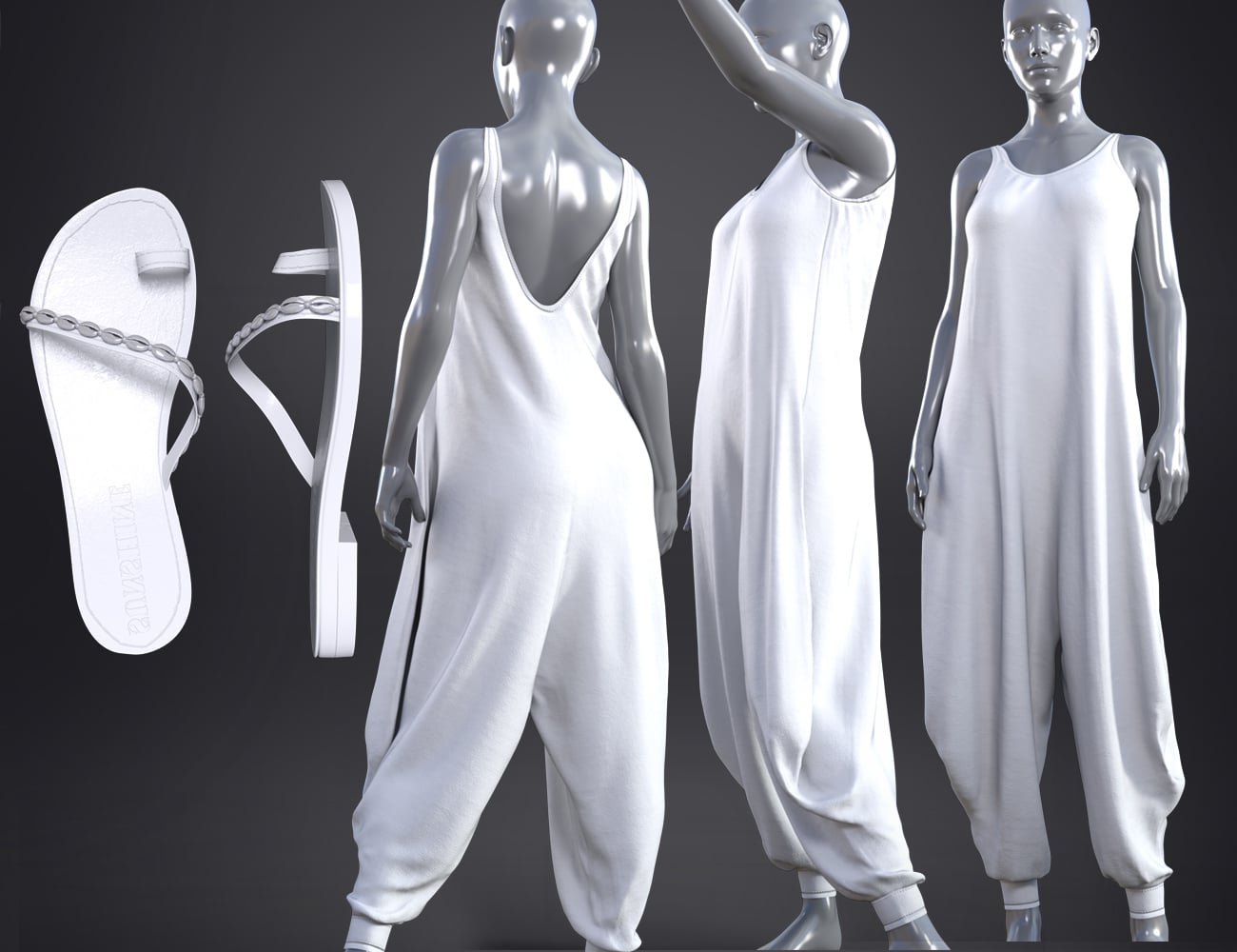 dForce Harem Jumpsuit for Genesis 8 and 8.1 Female | Daz 3D