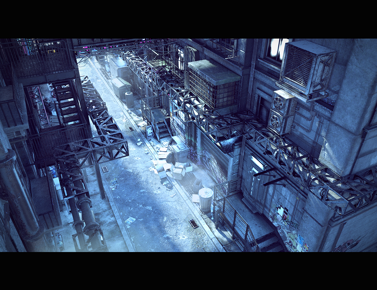 Cyberpunk Back Alley | Daz 3D